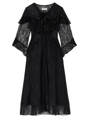 Maison Mayle Majorelle Chantilly Lace Maxi Dress - Black