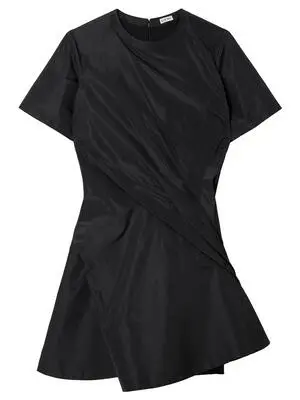 Loewe Twisted Draped Taffeta Mini Dress - Black