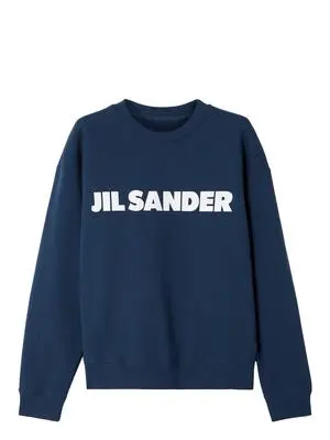 JIL SANDER Printed Cotton-jersey T-shirt - Blue