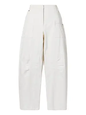 Cult Gaia Ewa Pleated Cotton-twill Pants - Off-white
