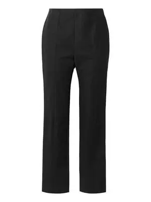 Carolina Herrera Emilie Cotton-blend Slim-leg Pants - Black