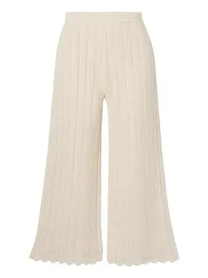 Altuzarra Petey Cropped Flared Organic Cotton Pants - Ivory