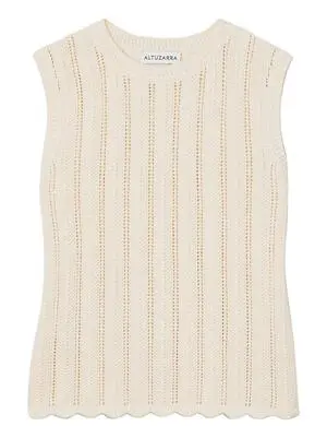 Altuzarra Zabou Ribbed Open-knit Top - Ivory
