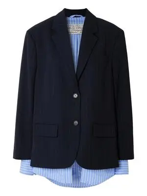 Acne Studios Layered Striped Twill Blazer - Blue