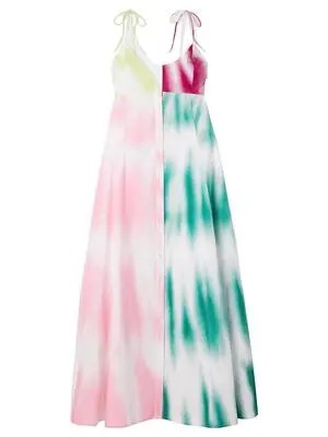 Rosie Assoulin High Garden Tie-dyed Cotton-poplin Maxi Dress - Multi