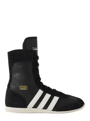 ADIDAS ORIGINALS Japan H Suede-trimmed Leather High-top Sneakers - Black