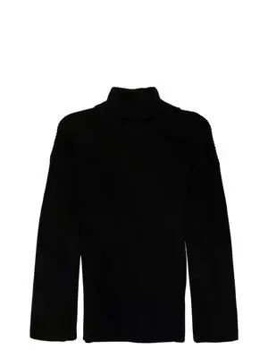 TOTEME Merino Slit Sleeve Sweatshirt - Black