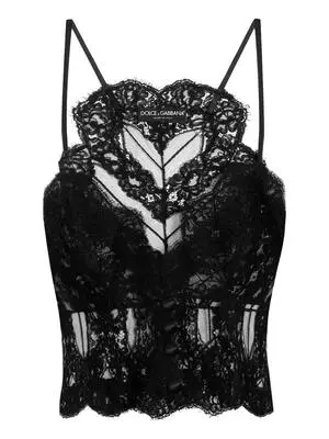 Dolce & Gabbana Lace-trimmed Bralette - Black
