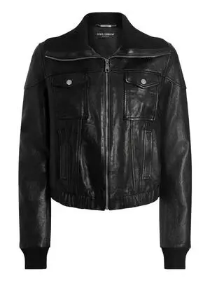 Dolce & Gabbana Bomber-style Leather Jacket - Black