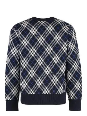 Burberry Wool Vintage Check Cardigan - Blue