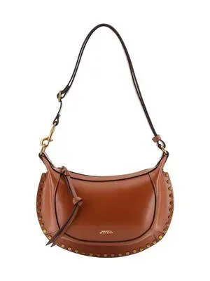 Isabel Marant Étoile Oskan Moon Studded Leather Shoulder Bag - Brown