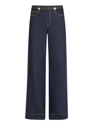 Cinq À Sept Bev Wide-leg Denim Pants - Indigo