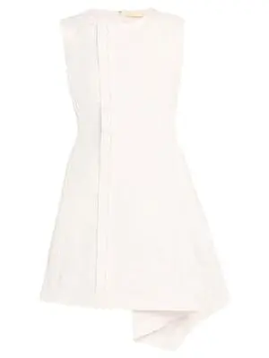 JASON WU Textured Floral Brocade Asymmetric Mini Dress - White