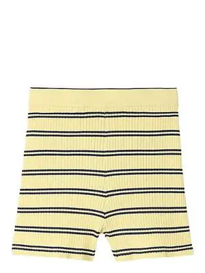 Sandro Stripe Knit Shorts - Light Yellow