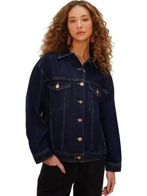 FARM RIO PROVISÓRIO Dark Buttoned Denim Jacket