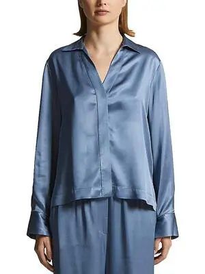 Peserico Satin Blouse - Reflection Blue
