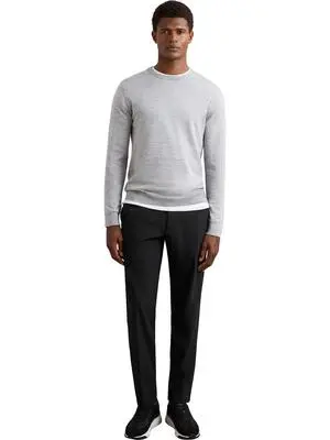 REISS Technical Stretch Relaxed Trousers Black