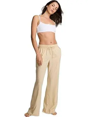 Pink Everyday Easy Wide-leg Pants - Beige