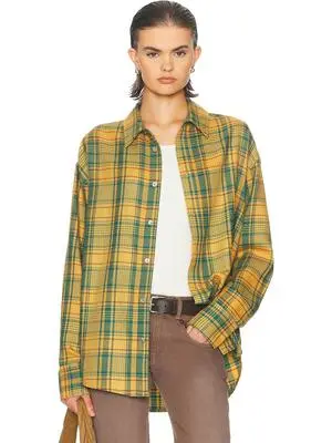 THE ELDER STATESMAN Plaid Big Shirt - Sunshine Plaid