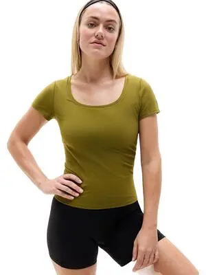 Athleta Transcend Scoop Neck Tee - Picoline Olive