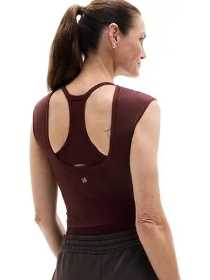 Athleta Transcend Scoop Back Tee - Garnet