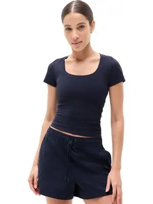Athleta Transcend Scoop Neck Tee - Navy