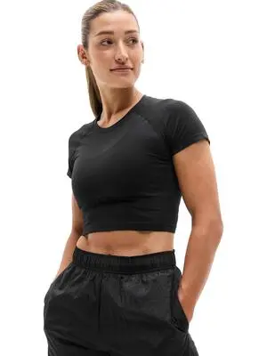 Athleta Momentum Flex Crop Tee - Black