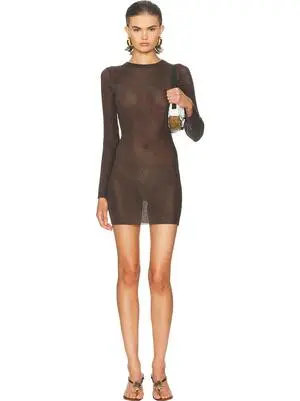 SEROYA Hale Mini Dress - Slate Brown
