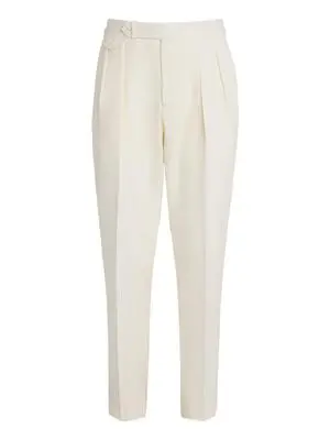 Polo Ralph Lauren Wool Tuxedo Trousers - Ivory