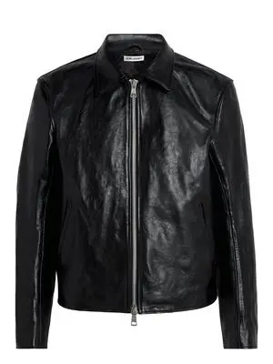 Our Legacy Leather Zip-up Jacket - Black