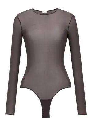 Saint Laurent Stretch-jersey Bodysuit - Brown