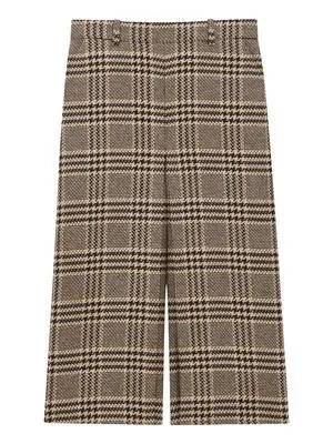 Saint Laurent Silk-cashmere Prince Of Wales Check Trousers - Grey