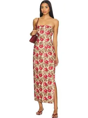 Posse Rosalie Strapless Midi Dress - Red