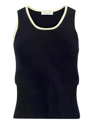 JW Anderson Contrasting-trim Tank Top - Black