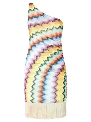 Missoni Zigzag Fringe Mini Dress - Neutrals