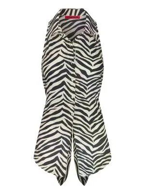 SIMONMILLER Loch Zebra Print Top - Black