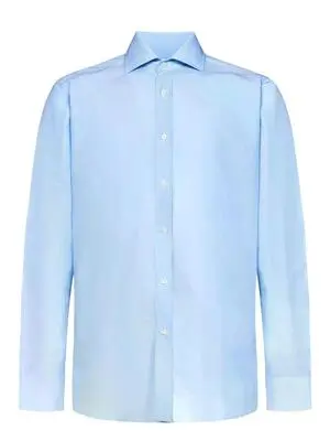 FRANZESE COLLECTION Spread-collar Long-sleeve Shirt - Blue
