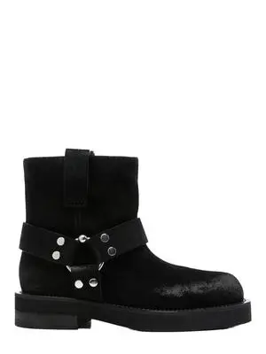 3JUIN Steve Buckle-strap Suede Boots - Black