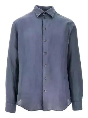 Emporio Armani Long-sleeve Linen Shirt - Grey