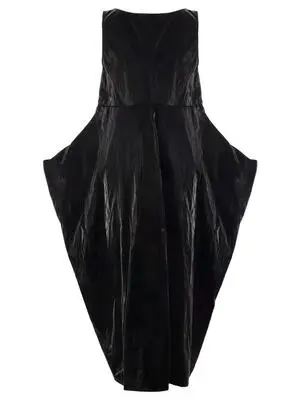 MARIA CALDERARA Rubberised Midi Dress - Black