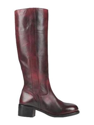 Moma Calfskin Leather Knee-high Boots - Red