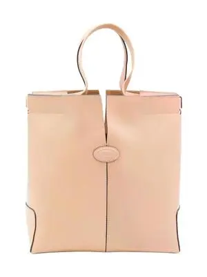 TOD'S Small Leather Top-handle Tote - Neutrals