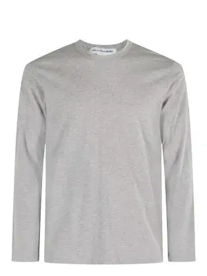 Comme Des Garçons Long-sleeve Logo-print T-shirt - Grey