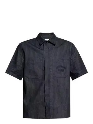 Givenchy Herringbone-pattern Embroidered Shirt - Blue