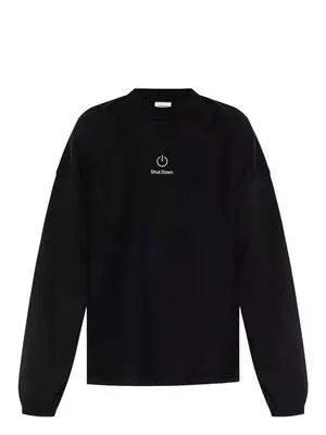 Vetements Embroidered Cotton T-shirt - Black
