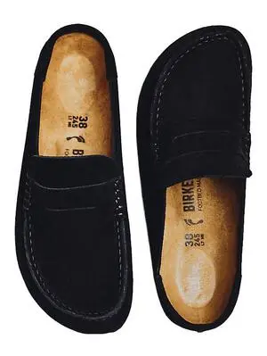 BIRKENSTOCK Naples Suede Clogs Black