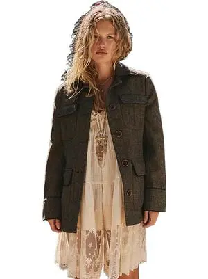 Free People Renaux Officer Jacket - Espresso