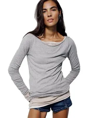 Free People We The Free Most Loved Long Sleeve - Heather Grey
