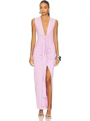 Susana Monaco Tie Front Gathered Dress - Pink Diamond