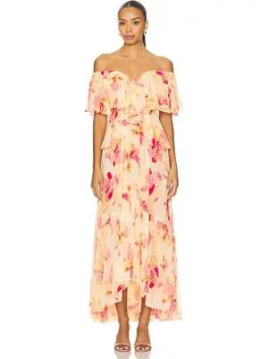 Misa Heart Maxi Dress - Watercolor Floral